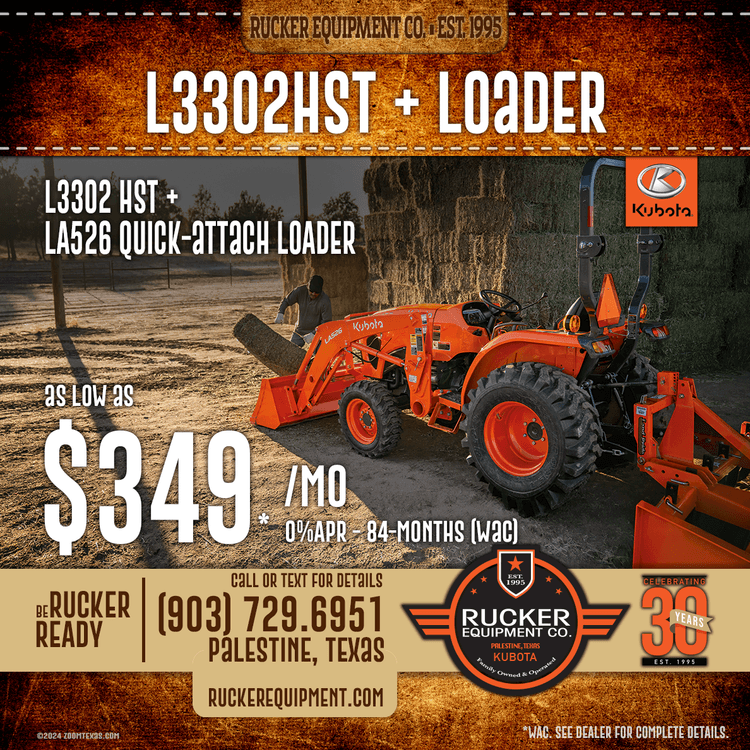 L3302 HST + Loader - Rucker Equipment Co.
